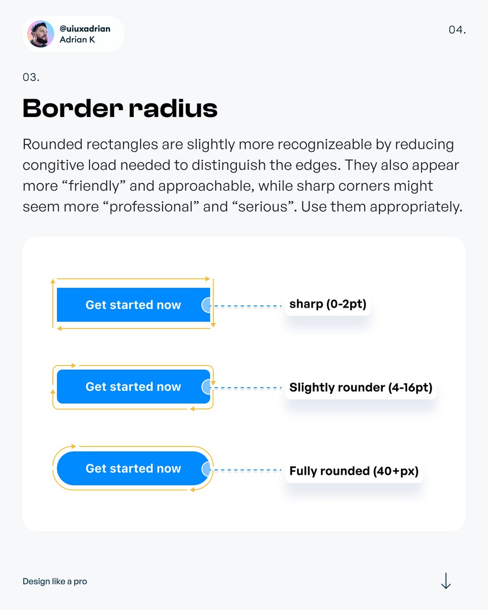 How to design better buttons 👇 - Thread from UI Adrian @uiuxadrian - Rattibha
