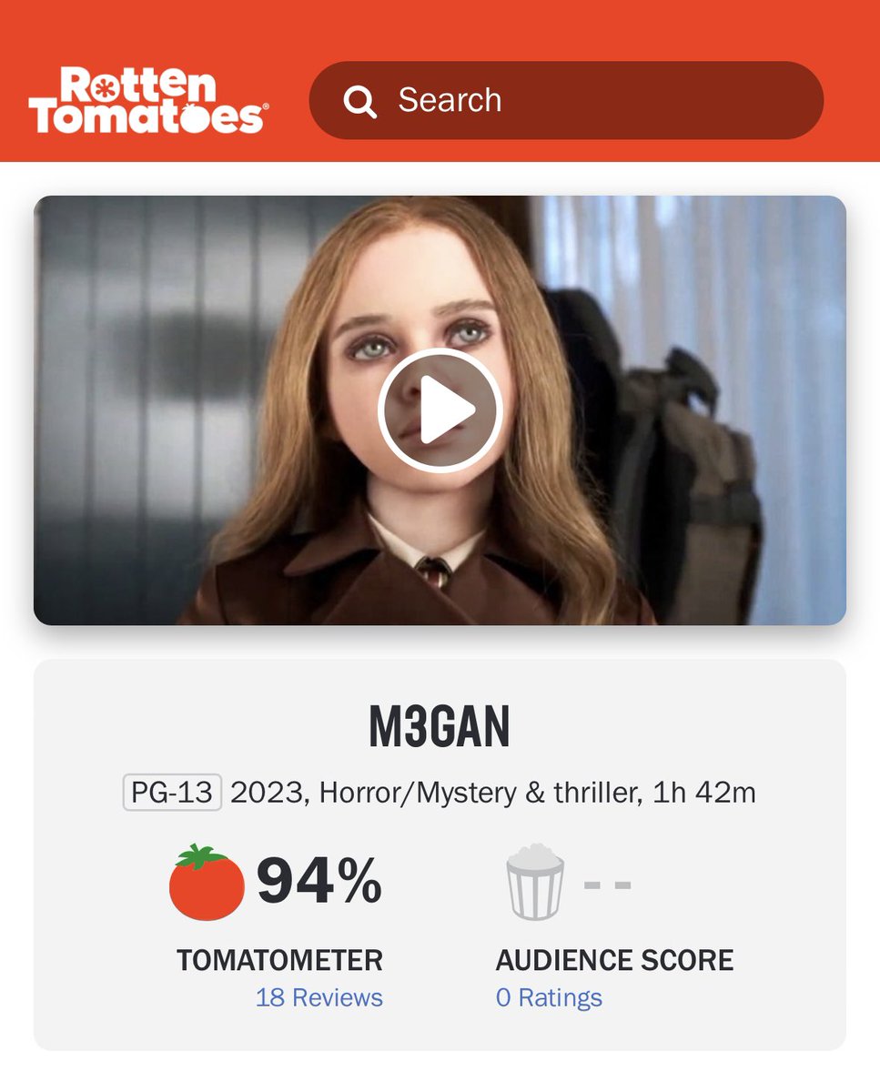 Josh ️ M3GAN & Glass Onion #BlackLivesMatter on Twitter: "M3GAN will be Certified Fresh on ...