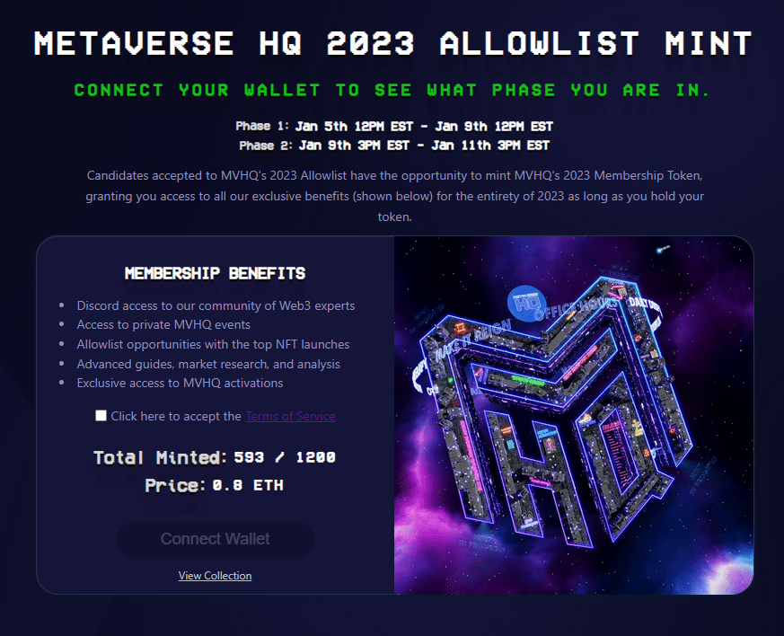 Metaverse Headquarters on Twitter: "The time has come! Mint is less than a day away, below is ...