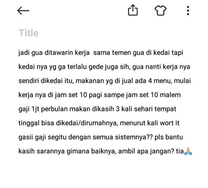 BACA RULES DI (bit.ly/worksfess) on Twitter: "CW // GAJI work! aku minta pendapat dan saran ...