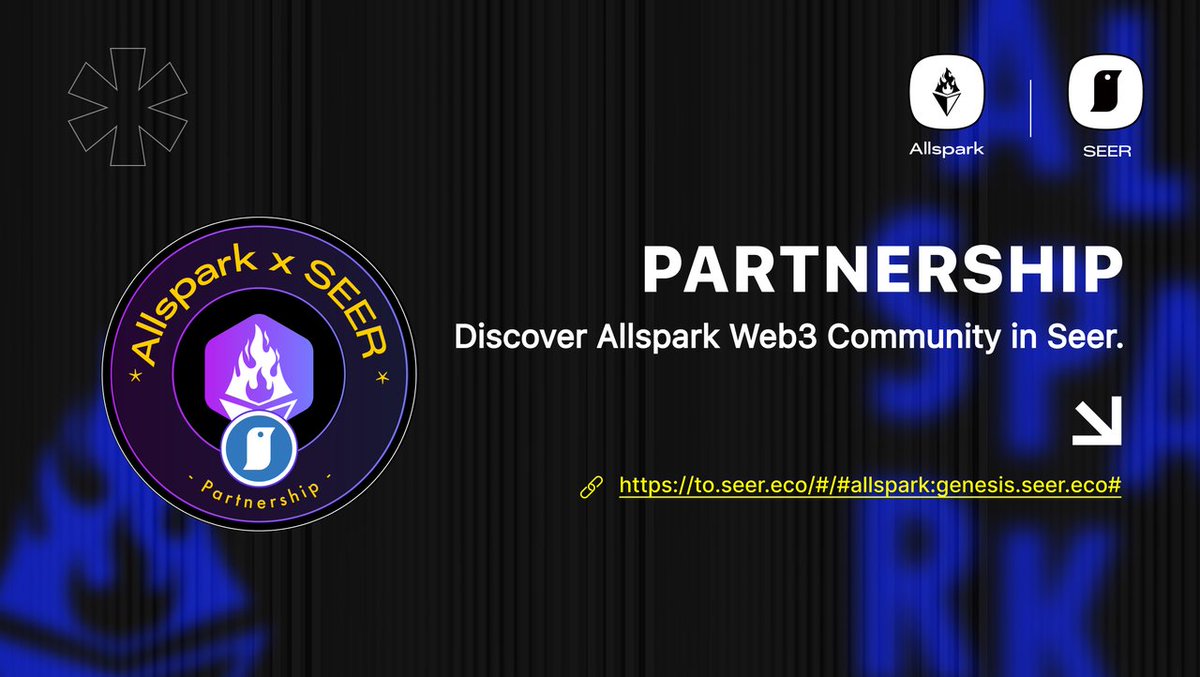 Allspark on Twitter: "👏Today, we have reached a partnership with @SeerFoundation and created a ...