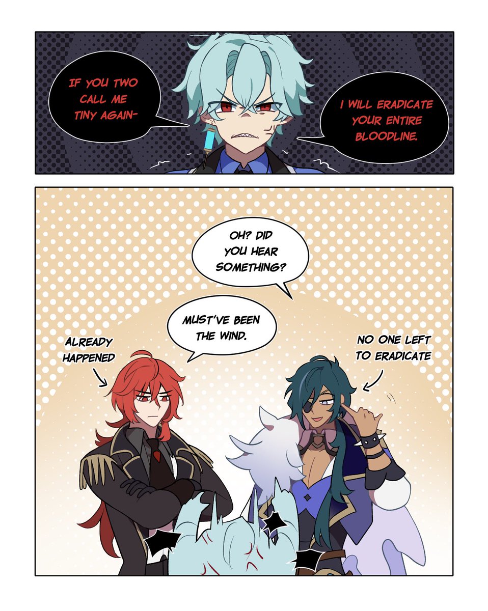 「Little Dottore vs Diluc and Kaeya #Gensh」|Sgrimpの漫画