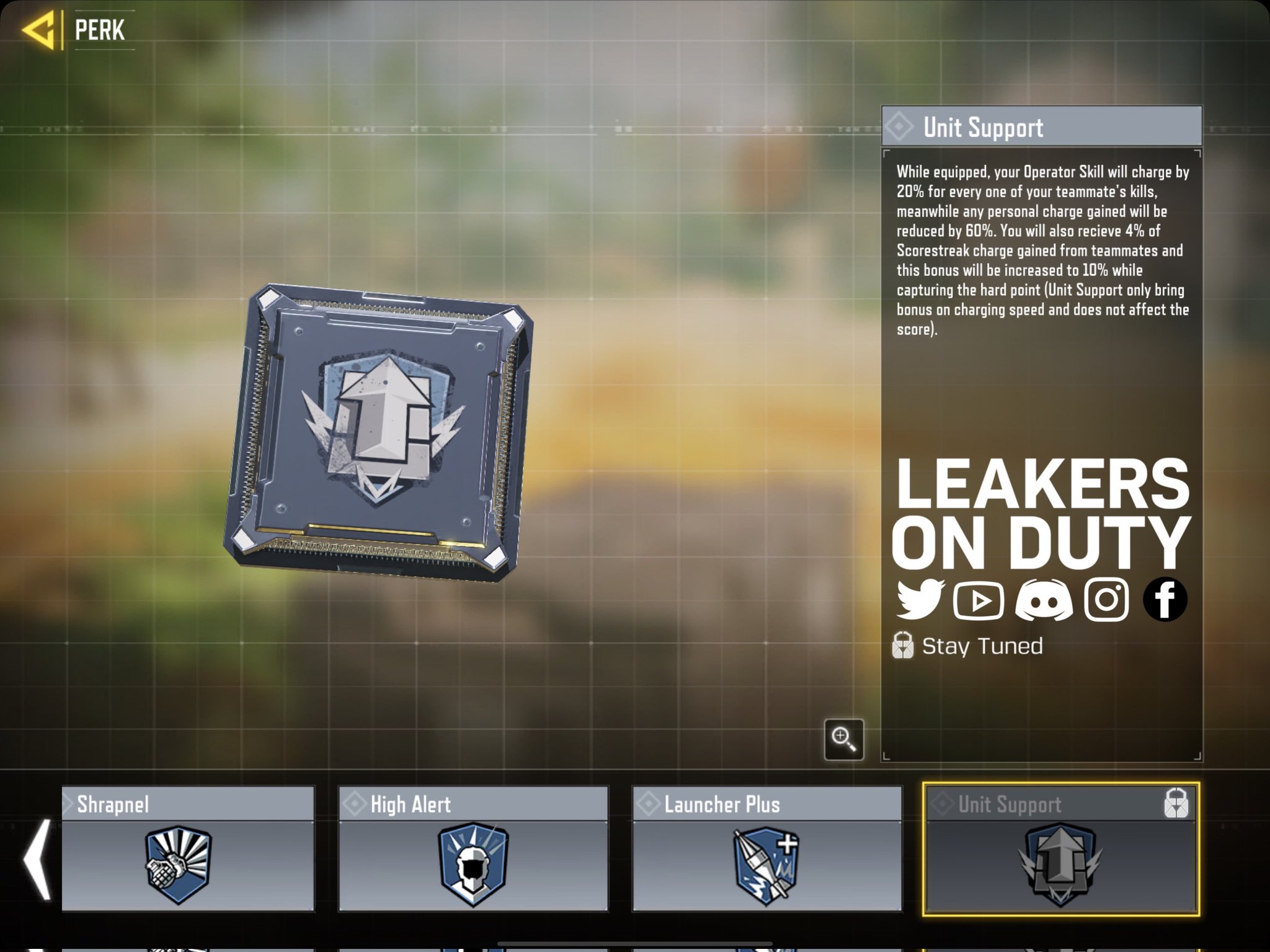 Leakers On Duty on Twitter: "New Perk - Unit Support #callofdutymobile #codm #codmobile https ...