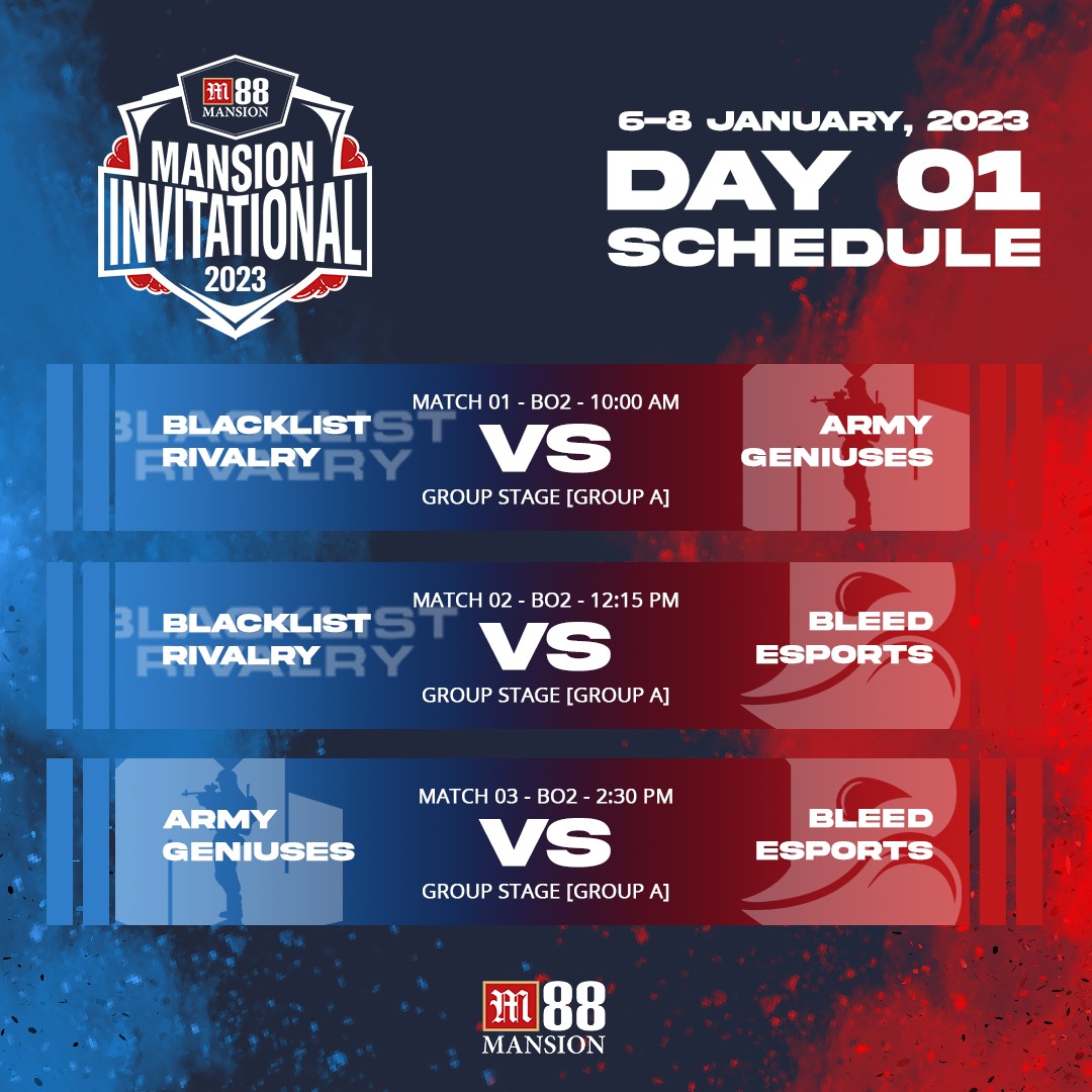 M88 Mansion Esports on Twitter: "M88 Mansion Invitational Dota 2 Tournament - Day 1 Schedule‼️ ...