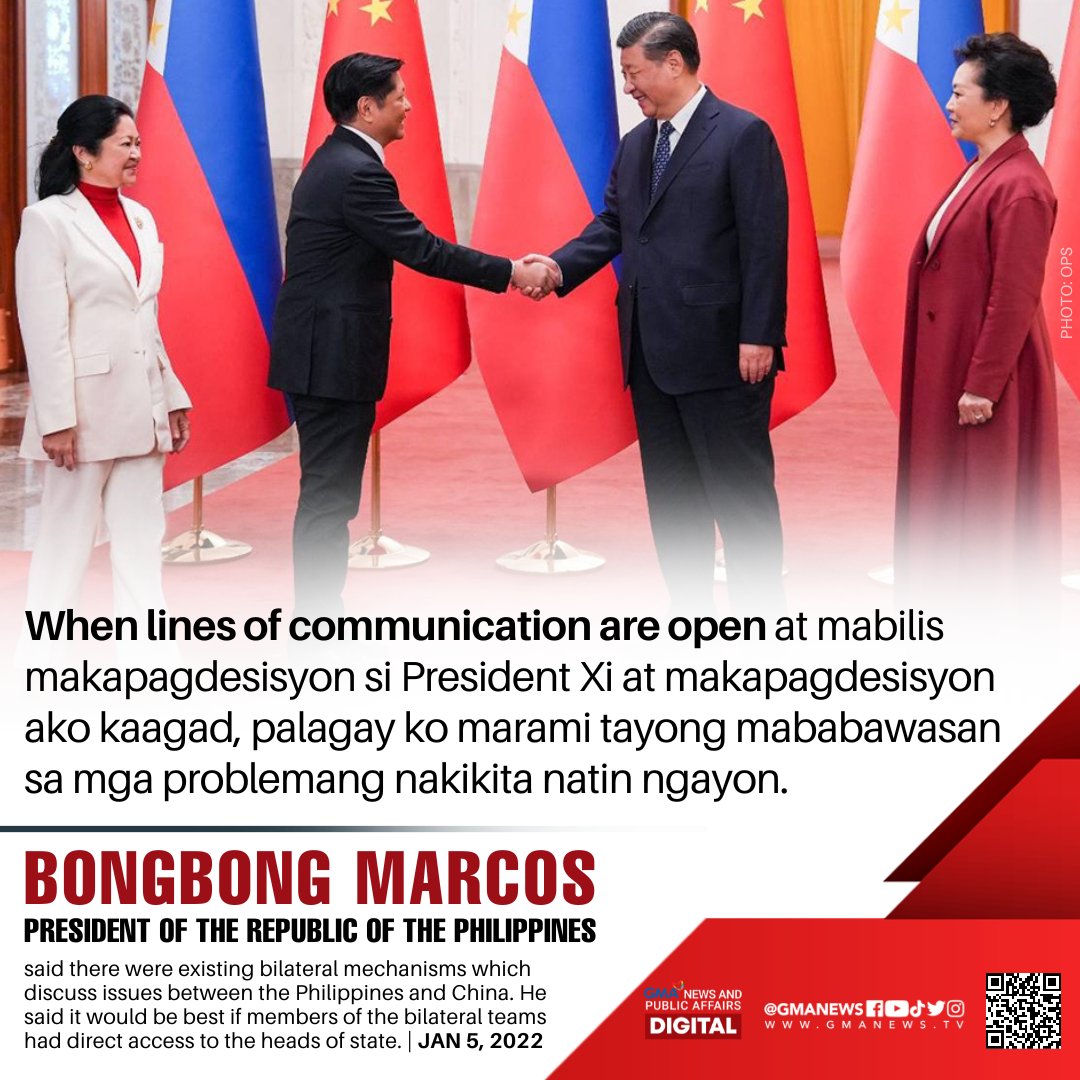 GMA News on Twitter: "President Ferdinand “Bongbong” Marcos Jr., expects tension in the West ...