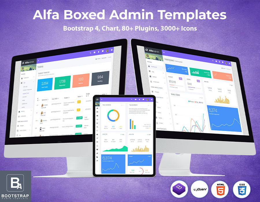 Bootstrap Admin Template on Twitter: "Alfa Boxed Admin template is the most responsive admin ...