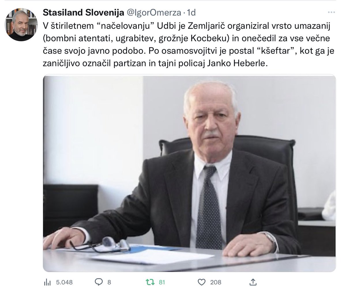 Mojca Škrinjar on Twitter: "RT @JJansaSDS: Sklep @vladaRS o časteh za šefa Udbe izkazuje pristen ...