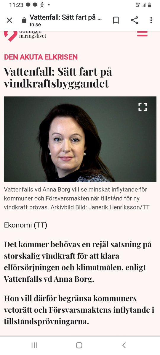 Kent Eklund on Twitter: "Varför lyssnar man i regeringen inte på @Vattenfall_Se och @svenaringsliv?"