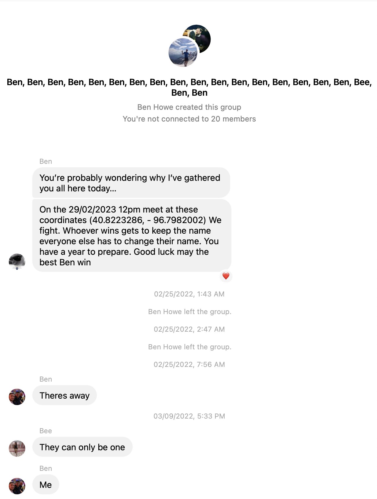 Ben Howe on Twitter: "I only just noticed a message request I had from a group of guys all also ...