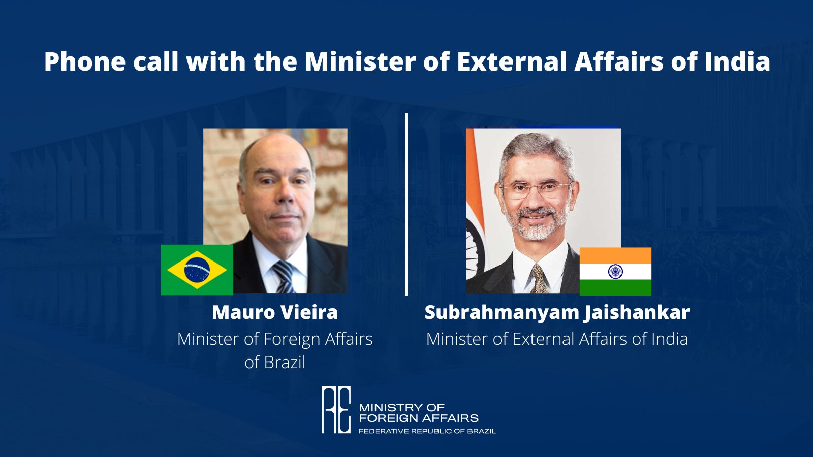 Itamaraty Brazil 🇧🇷 on Twitter: "On a phone call with Minister of Foreign Affairs @DrSJaishankar ...