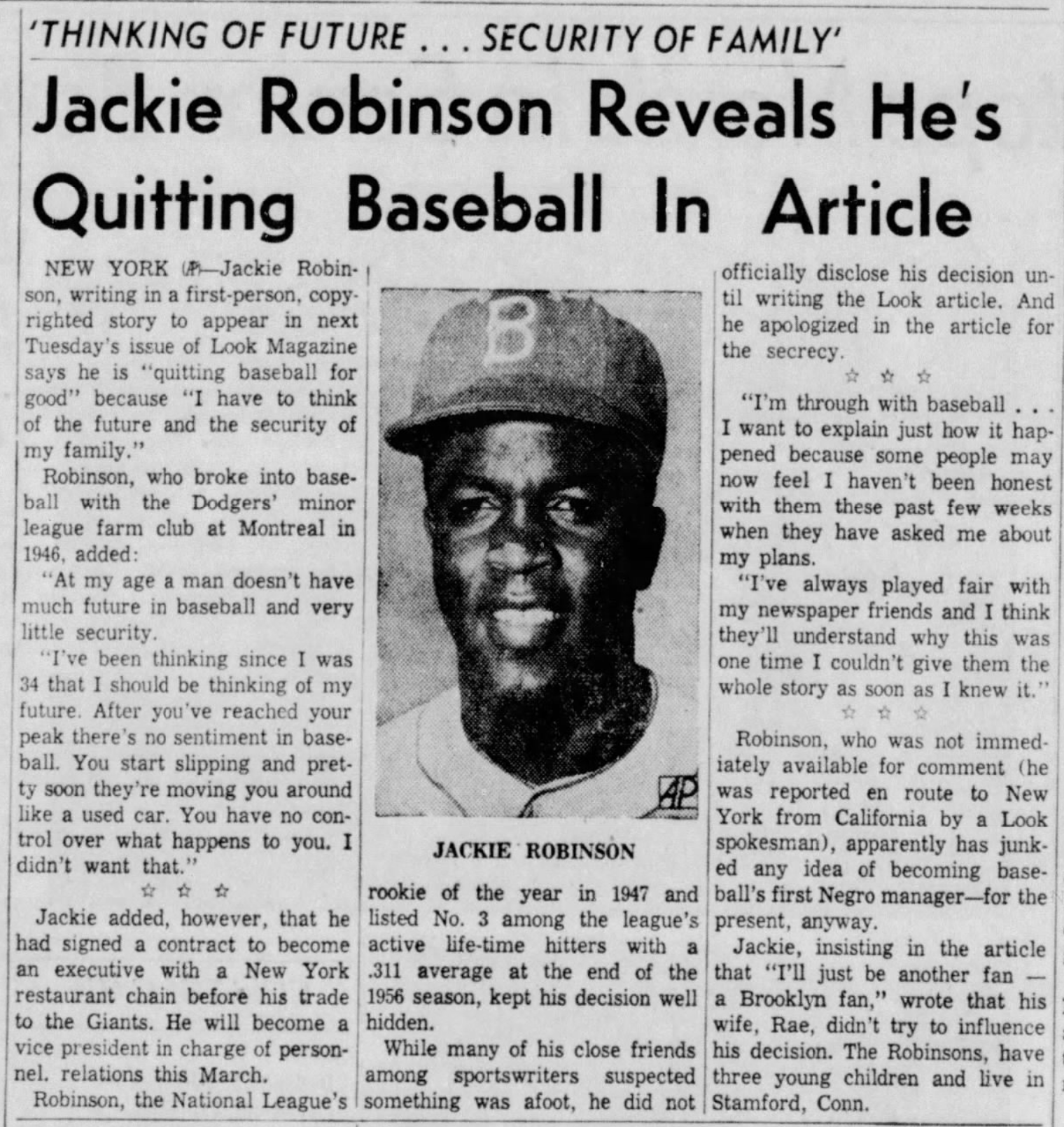 Famille Jackie Robinson