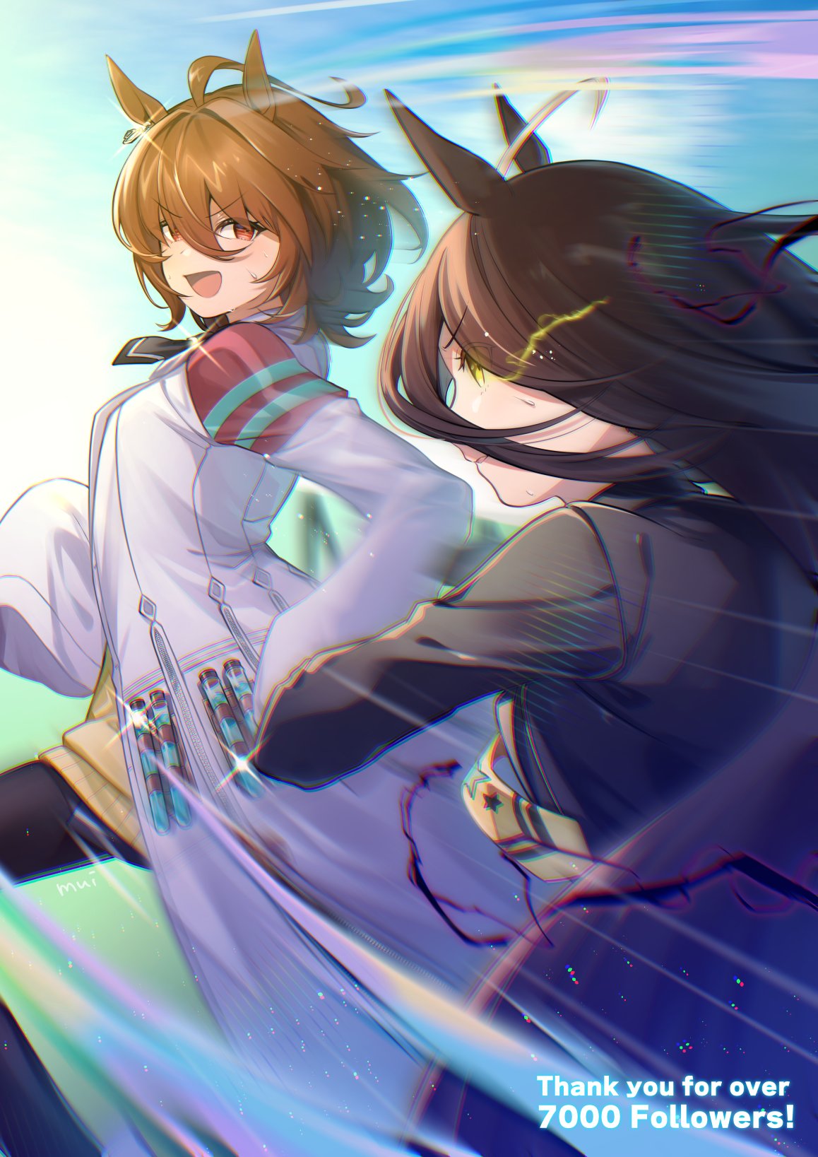 mui@C101新刊通販 on Twitter: "大遅刻ですが7000フォロワー有難うございます絵 #ウマ娘 #アグネスタキオン #マンハッタンカフェ https://t.co ...