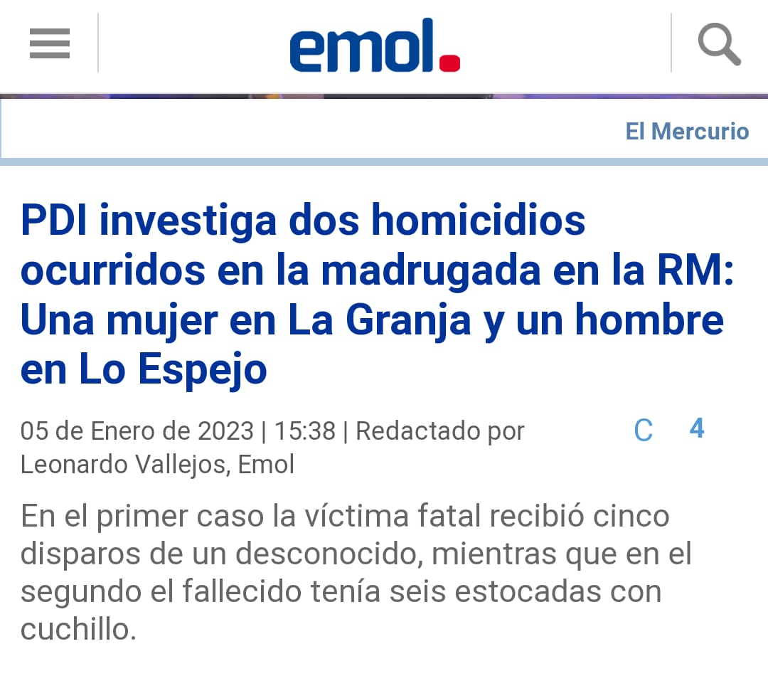 PDI Chile on Twitter: "Brigada de Homicidios Sur investiga dos homicidios ocurridos en la ...