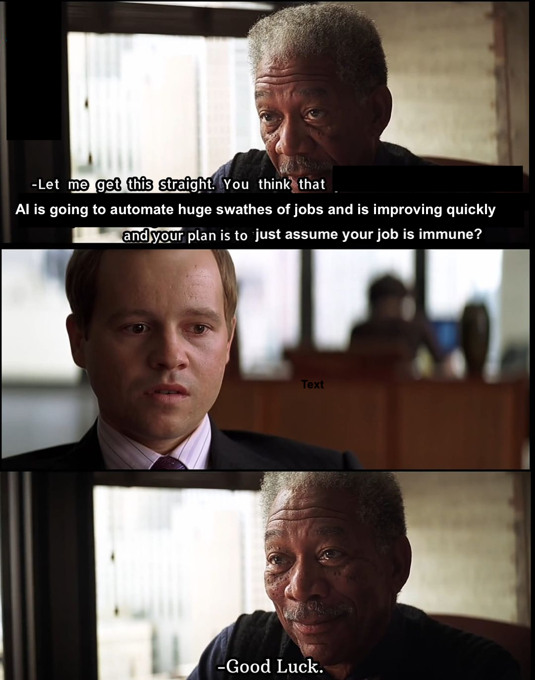 Morgan Freeman Batman Good Luck