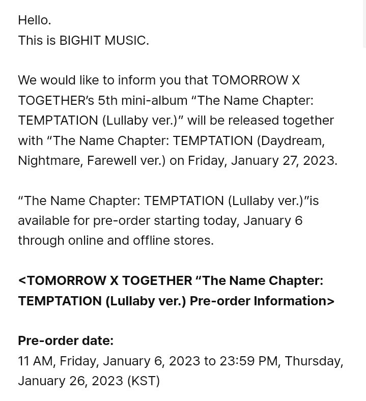 TXT Merch on Twitter: "[ PRE-ORDER ] The Name Chapter : Temptation (Lullaby Version) Pre-order ...