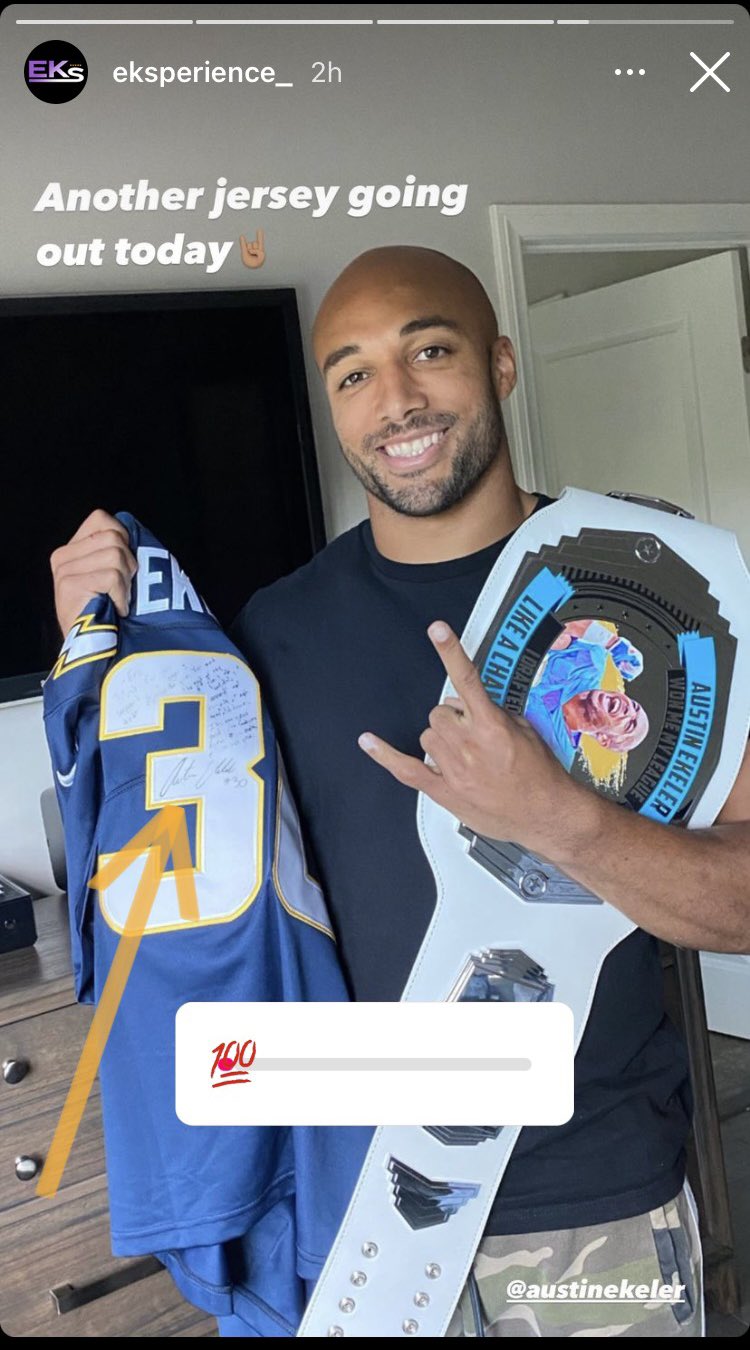 Eric Barragan on Twitter: "That’s my Jersey!!! 🤘🏻 @AustinEkeler so cool 😎 @Eksperience_ #BoltFam ...