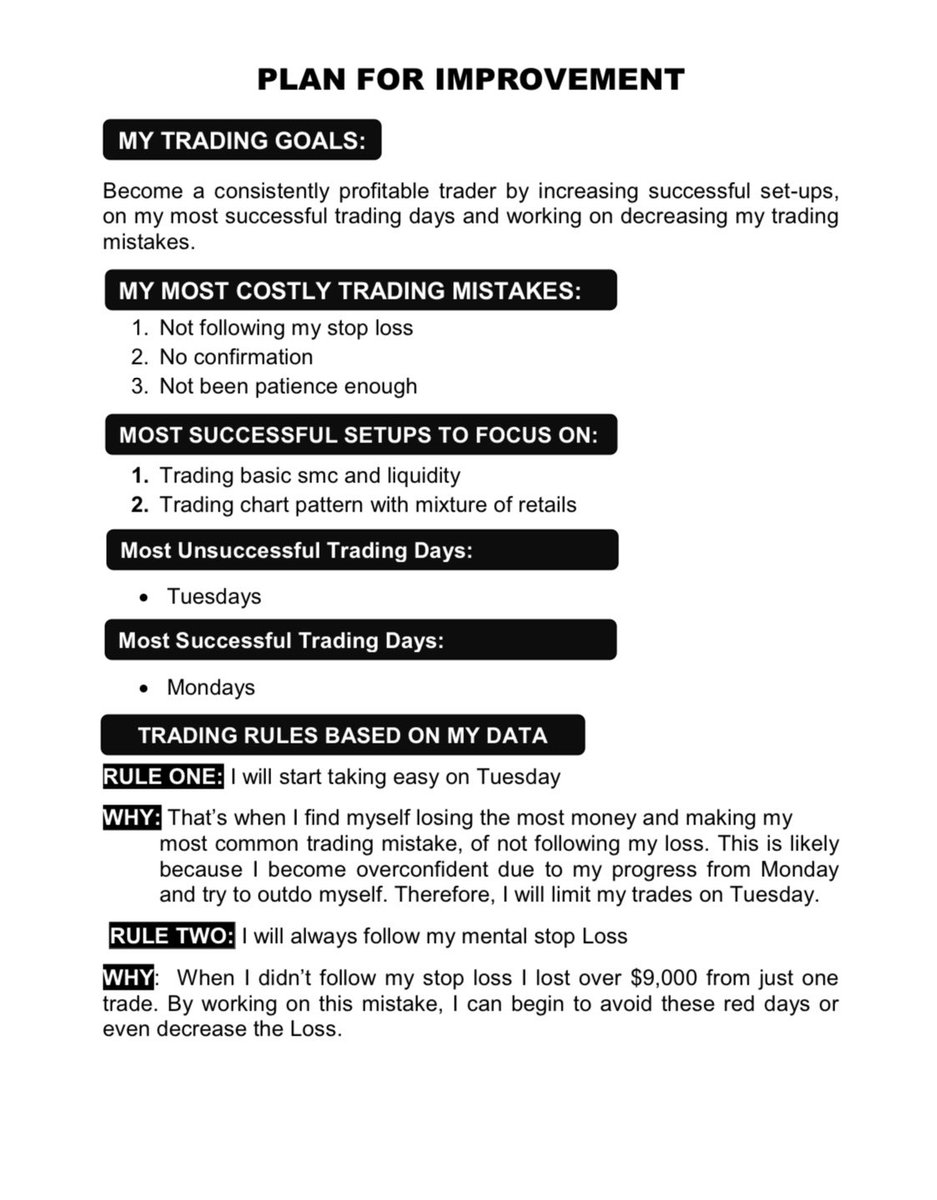 Do You Have a Trading Plan? How to create a simple action plan to improve your trading 👇 (thread ...