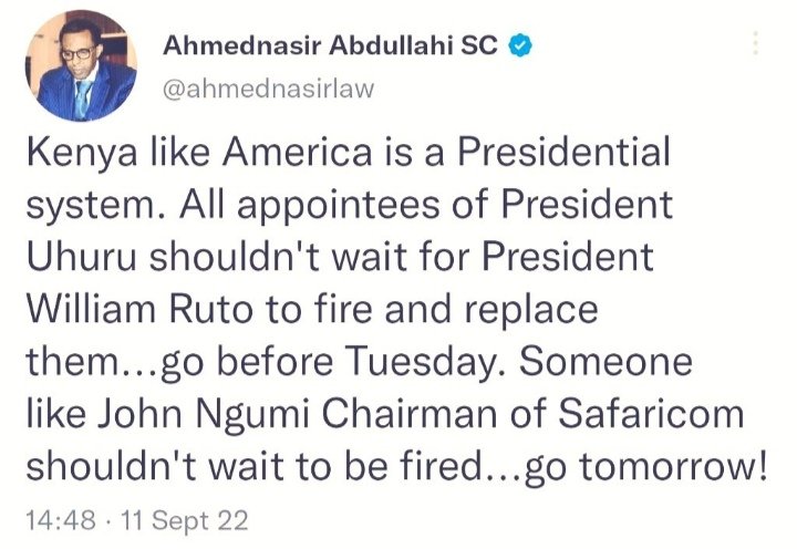 Gideon Kibicho on Twitter: "How powerful is Ahmednasir. He knew Safaricom was firing John Ngumi ...
