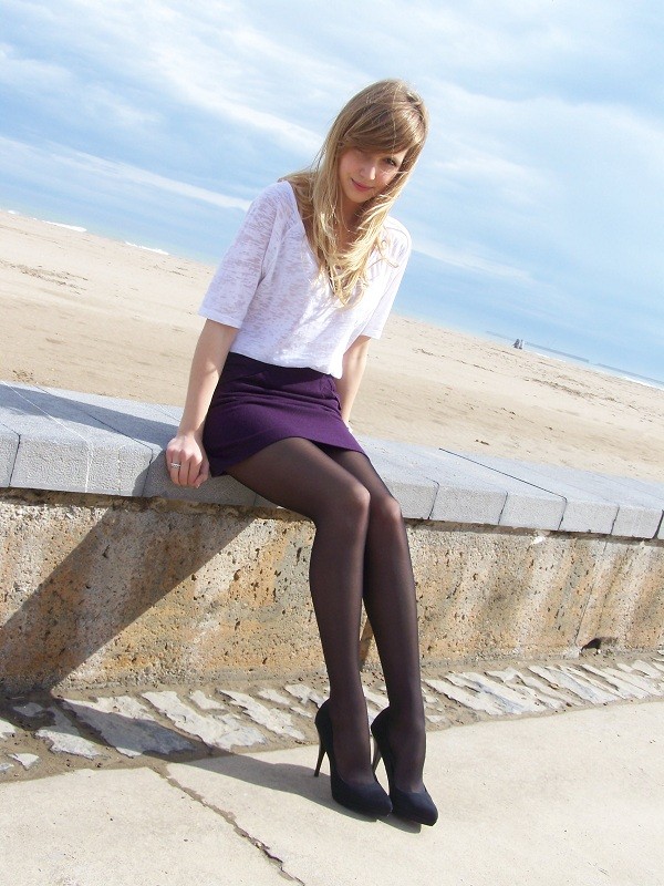Amateur Pantyhose On Twitter Miniskirt High Heels And Black Pantyhose
