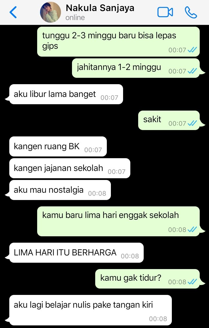 DEA on Twitter: "72. POV : Nakula nanya sama Javas dulu kalo grup keluarga yang ada bakal kena ...