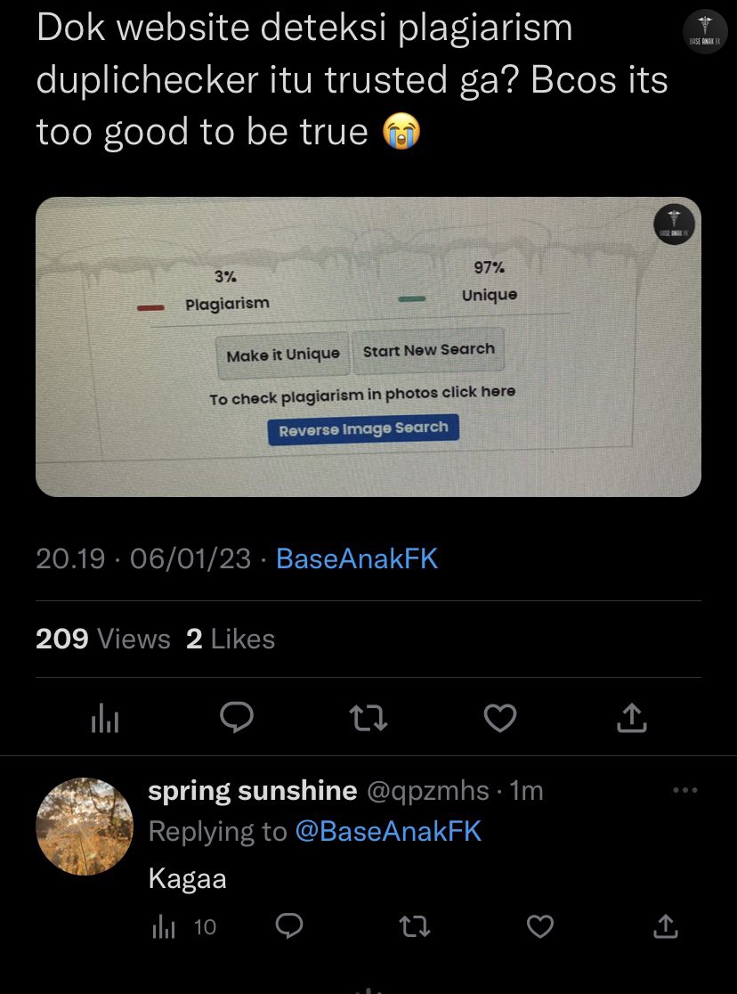 ⚕️Base Anak FK | Open DM📩 on Twitter: "Web deteksi plagiarism yang ...