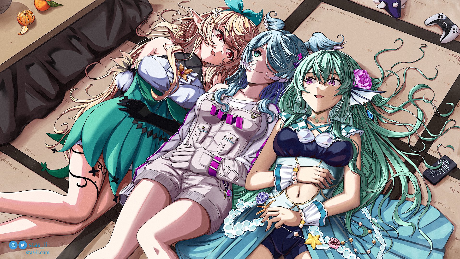 Stas Li / artist on Twitter: "New Year night with the girls!💛💙💚 #Finanart #PomuPaint #pendorART ...