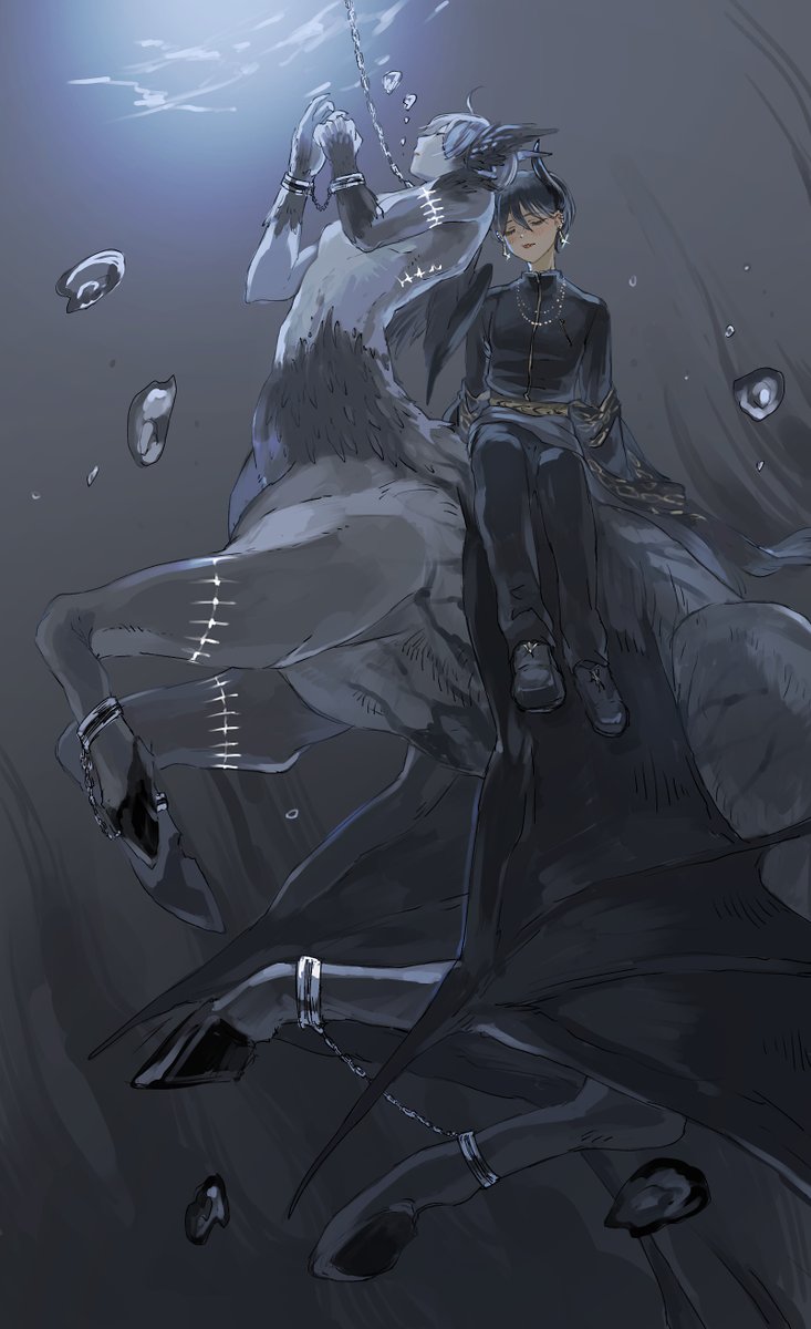 「仄暗い水底で、きみの声を聞いた。 【PFSOZ】きみの呼ぶ声 | 酒屋 #pixiv https://t.co/8IPN」蒼井かもめの漫画