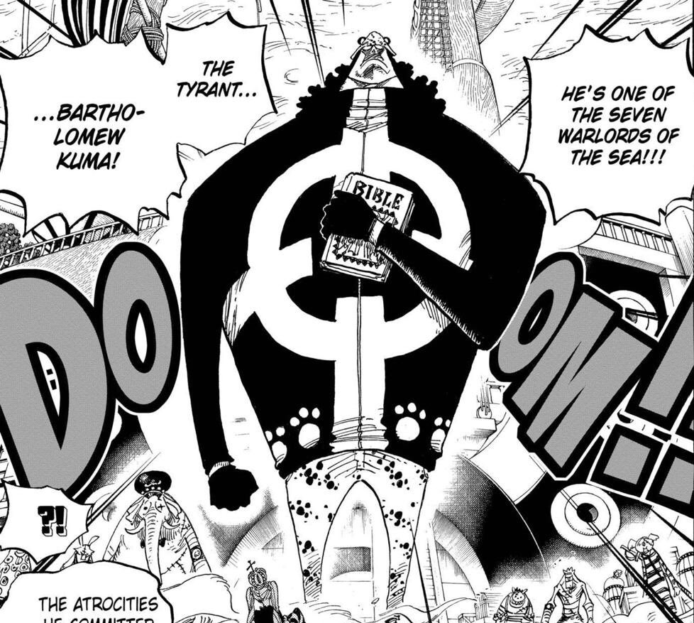 Why Kuma wears a target on his chest : r/OnePiece