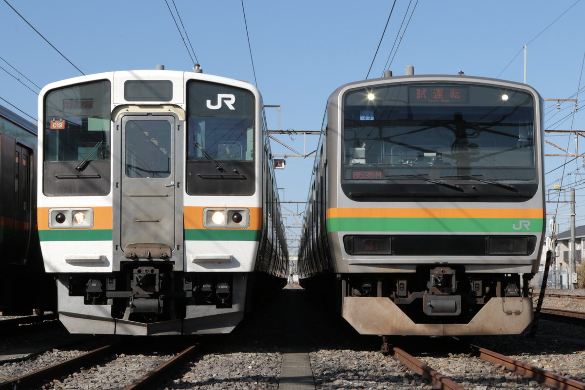 大路 》 on Twitter: "なお担当者の話では両脇のE231系・E233系は日中籠原に留置してある編成を使うので、来週も必ずしもE231系とE233系になるとは限らず、昨日は運良く ...