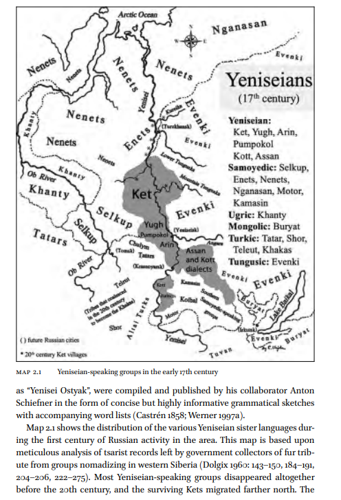A Dutchman guessed that the Kets had relatives in the Americas in 1708 ...