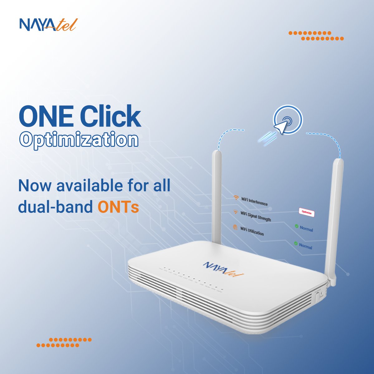 Nayatel on Twitter: "One-click Optimization is now available to all users with dual-band ONTs ...