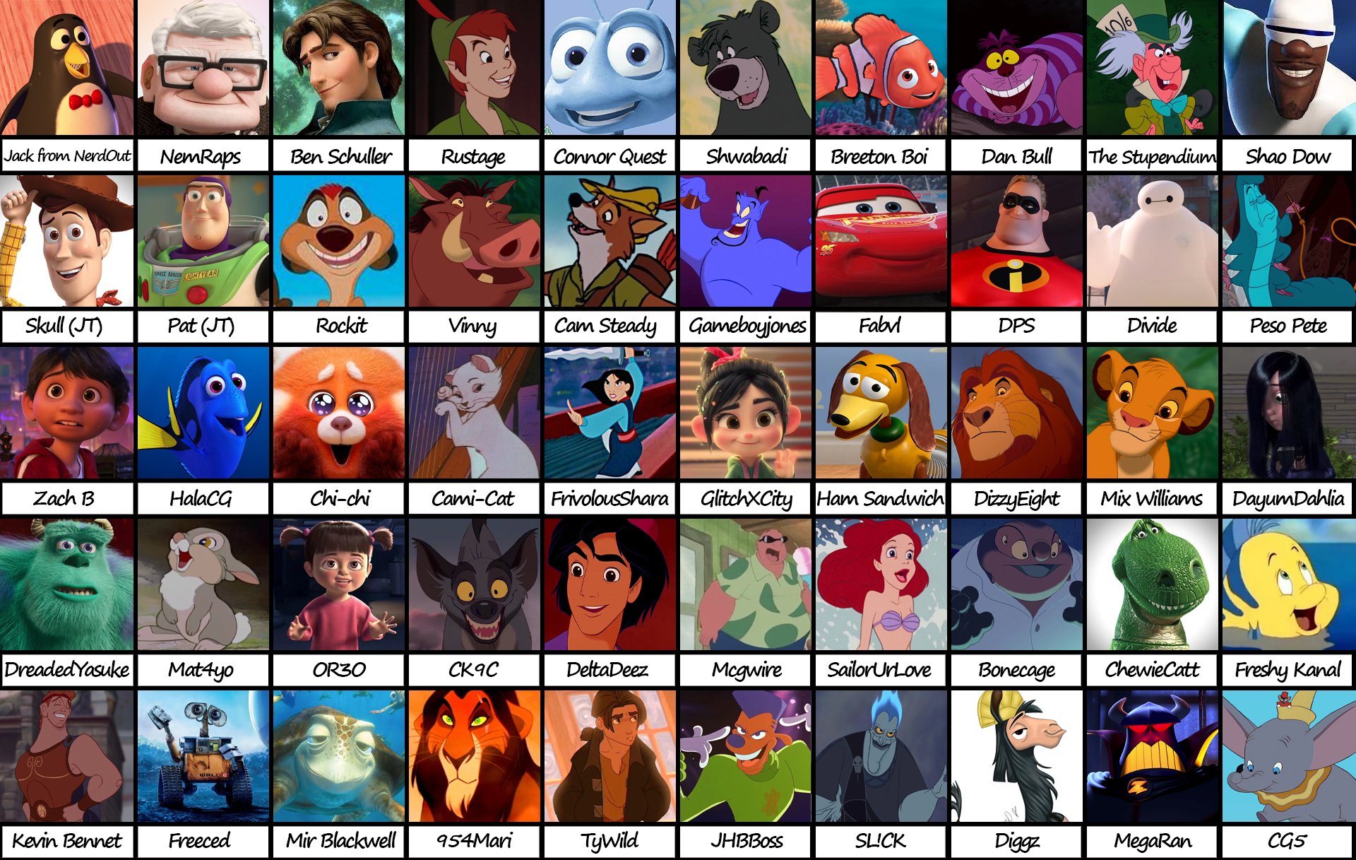 All Disney And Pixar Characters