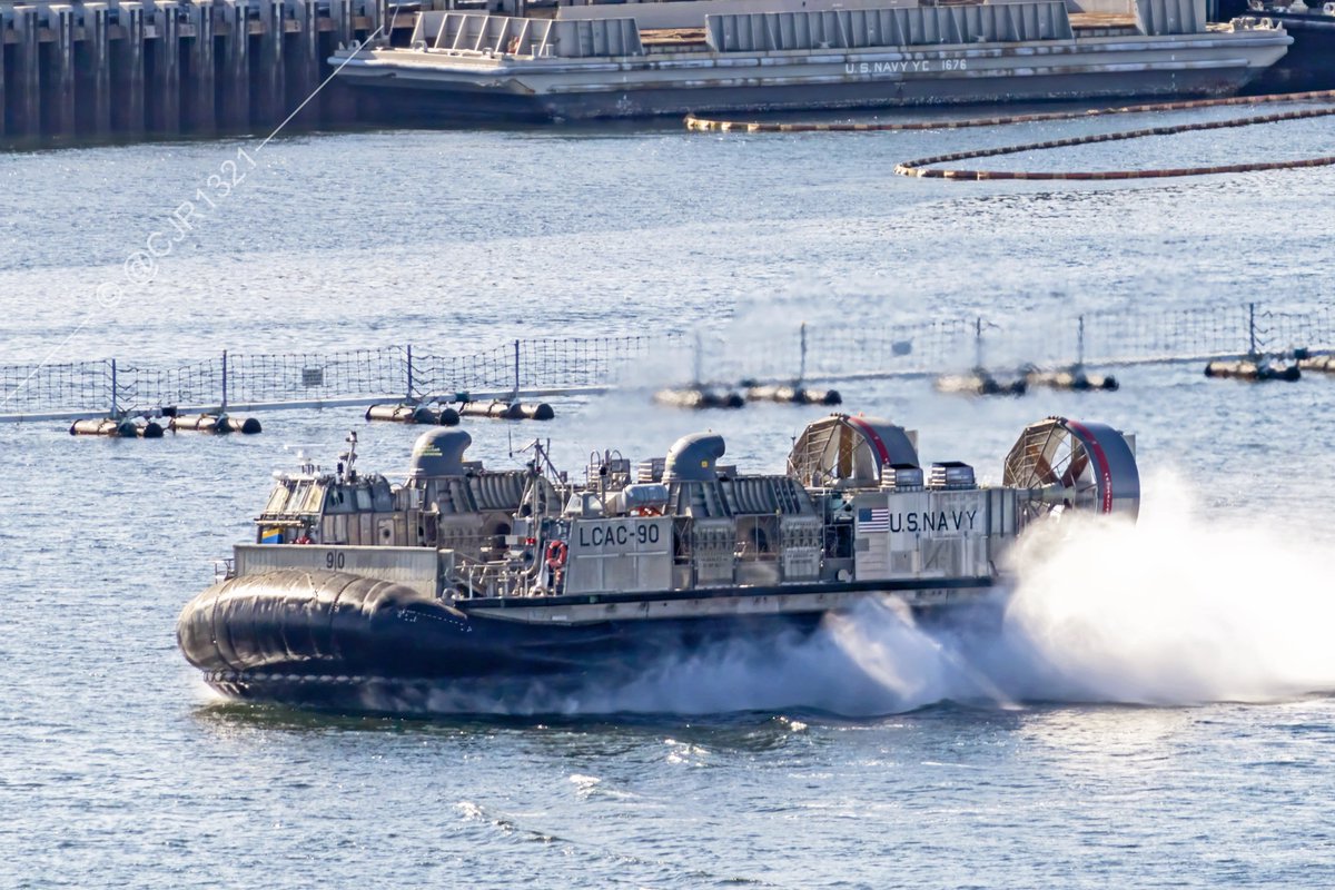 WarshipCam on Twitter: "Landing Craft Air Cushion LCAC-90 high-speed, over-the-beach, fully ...