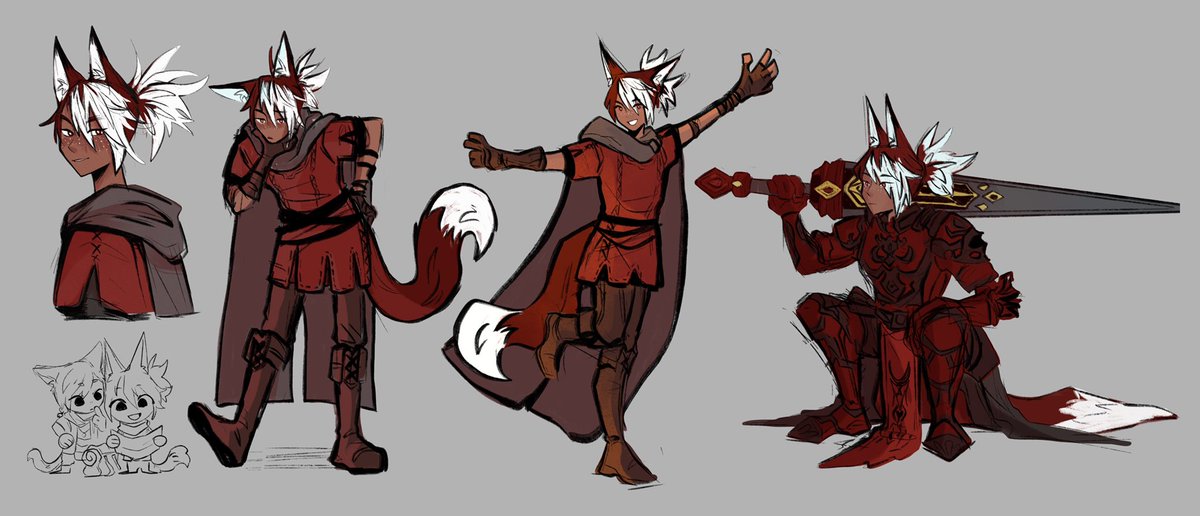 weapon weapon over shoulder armor animal ears over shoulder tail sword ...