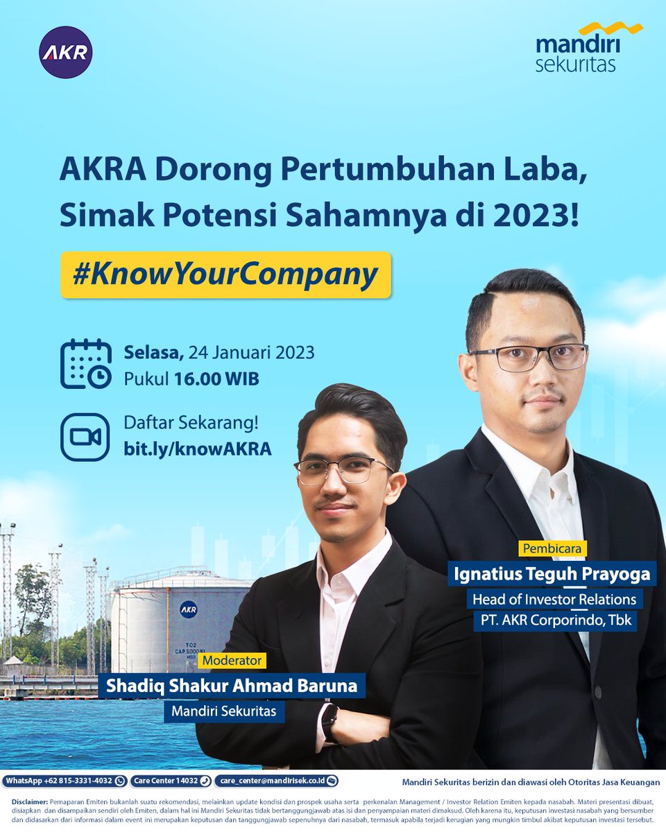 Mandiri Sekuritas on Twitter: "Webinar #KnowYourCompany: AKRA Dorong Pertumbuhan Laba, Simak ...