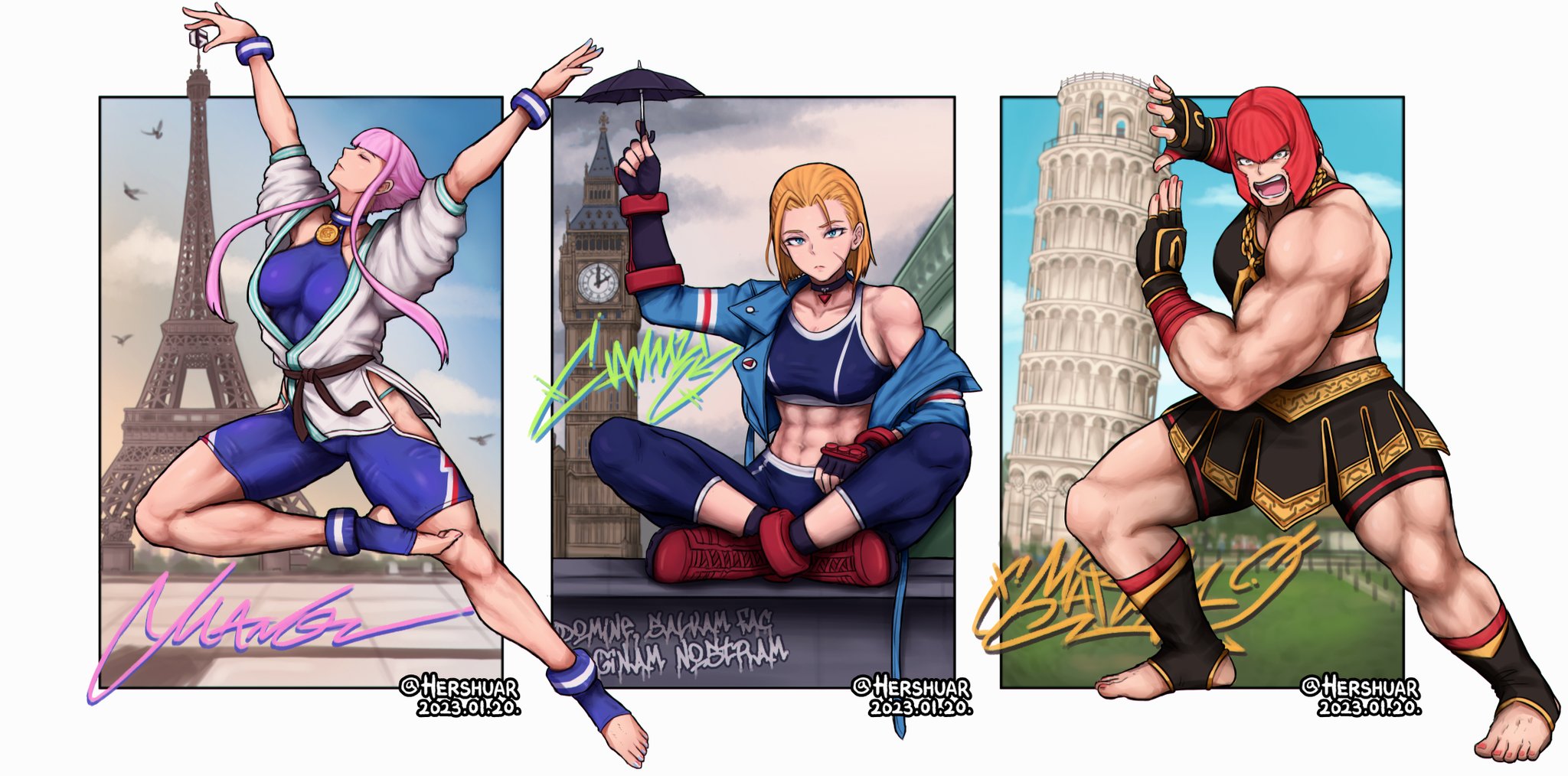 Hershuar on Twitter: "European Girls and Towers #StreetFighter #SF6 #fanart #Manon #Cammy # ...
