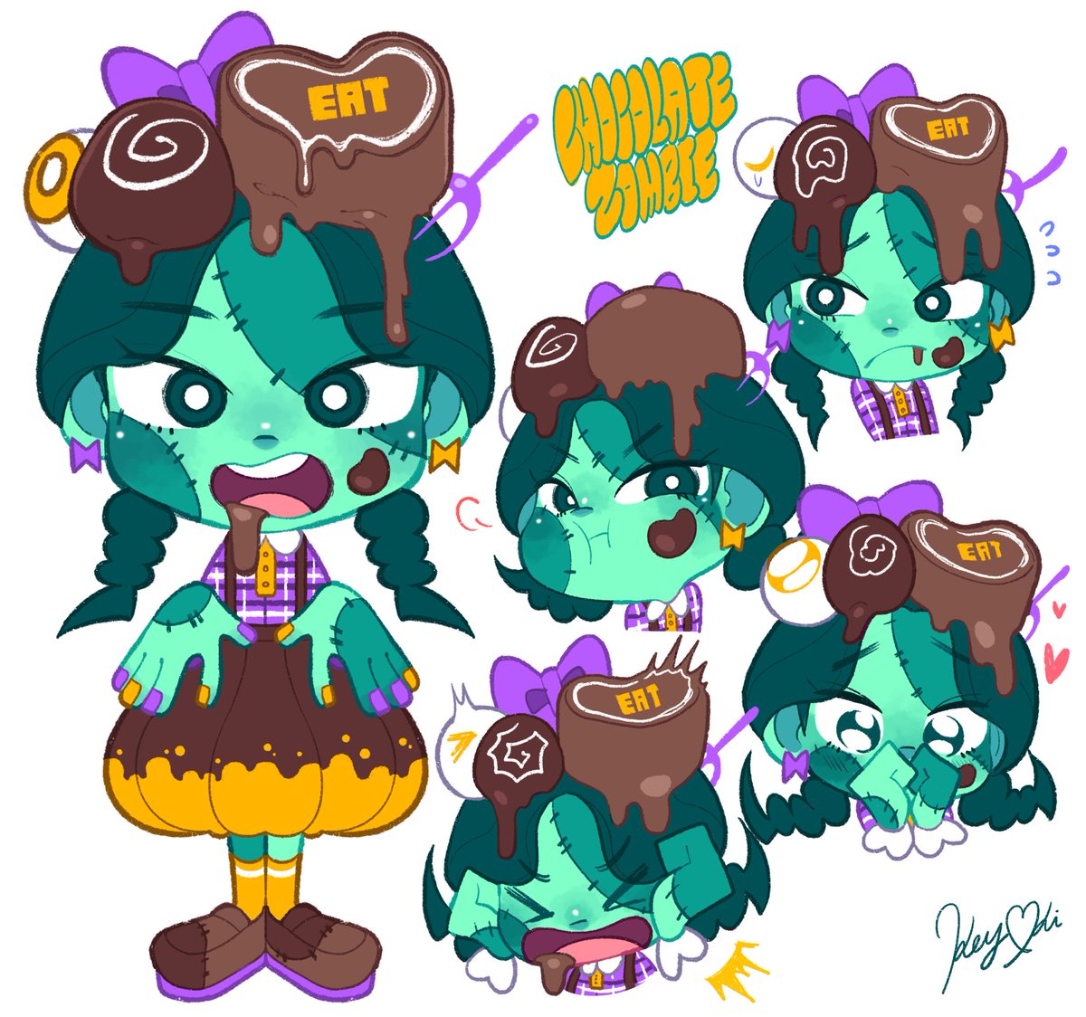 「Chocolate zombie girl🍫🧟‍♀️ 」|KeyCHi🐱のイラスト