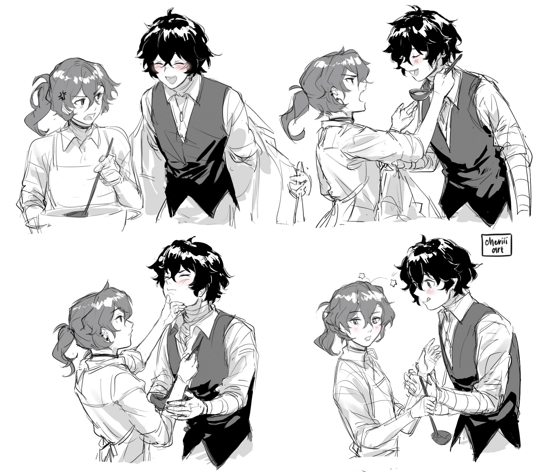 Cheri 🍓 on Twitter: "Drawing this killed my family #soukoku #bsd https://t.co/kqbOd2iYgO" / Twitter