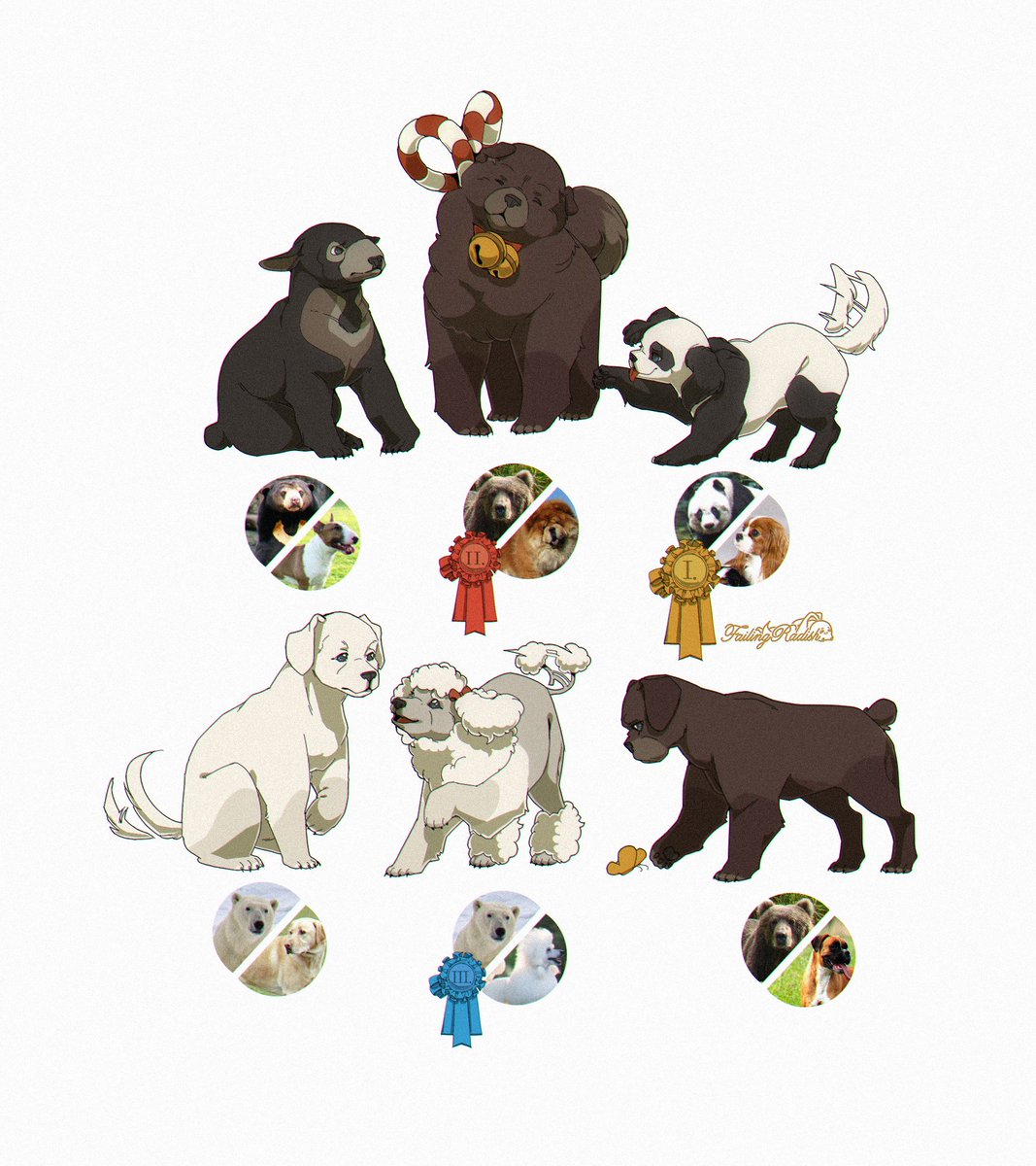 「I made a bunch of cub-pup variations a y」|FailingRadish🇺🇦のイラスト