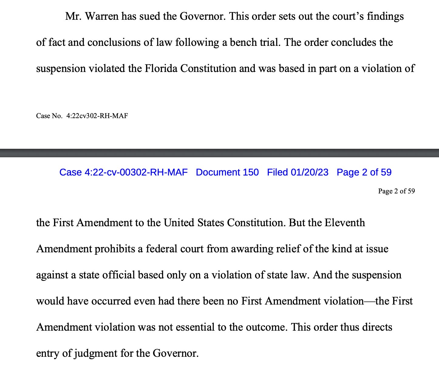 Eleventh Amendment Examples