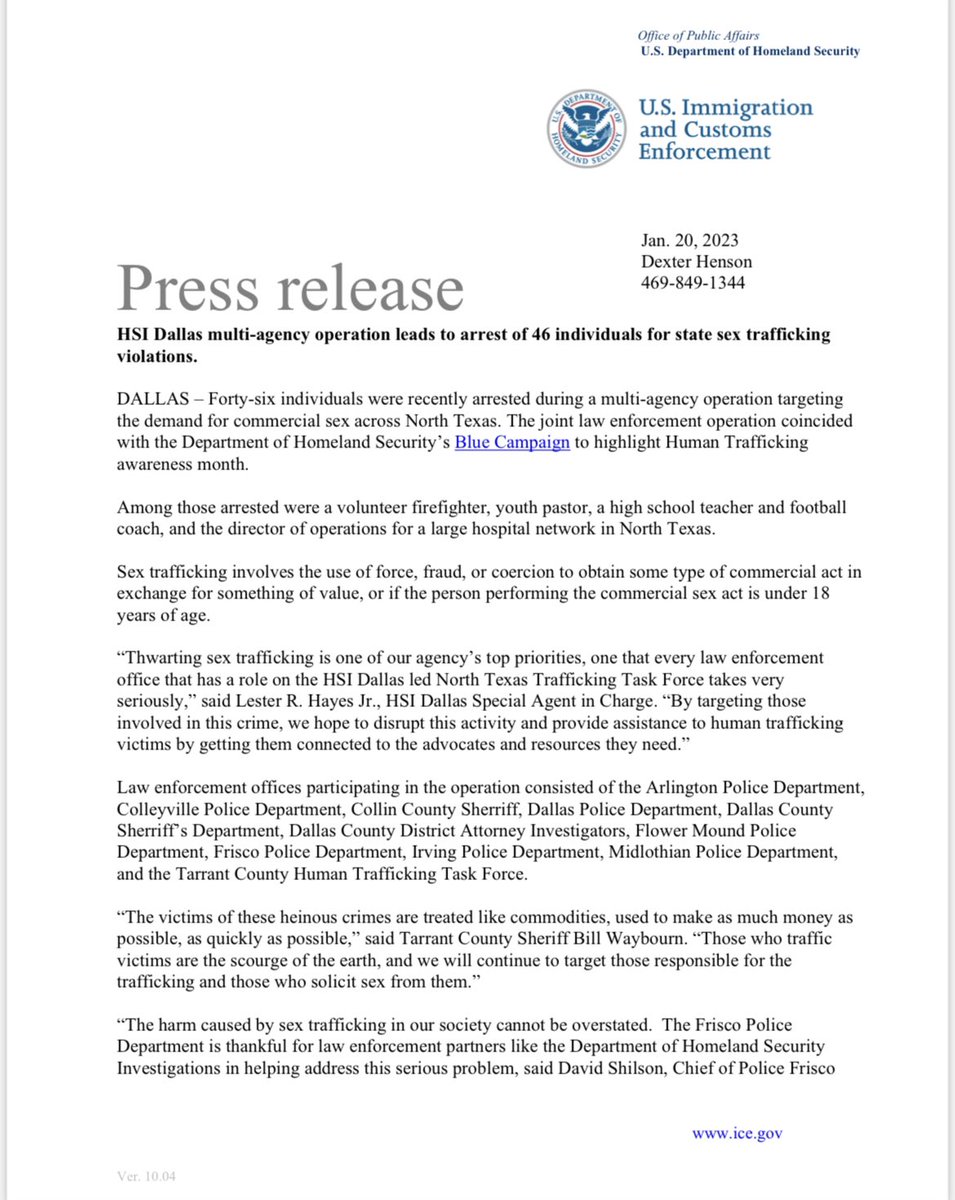 Tarrant County So On Twitter For Immediate Release Hsi Dallas Multi