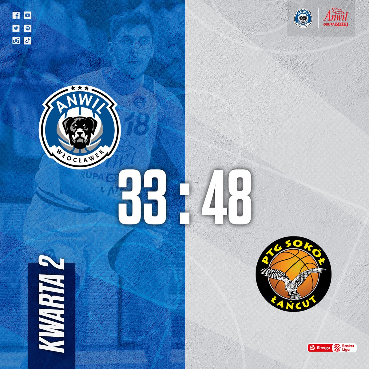 Klub Koszykówki Włocławek on Twitter: "Q2 🏀 33 | ANWIL 48 | @PTGsokol #plkpl"