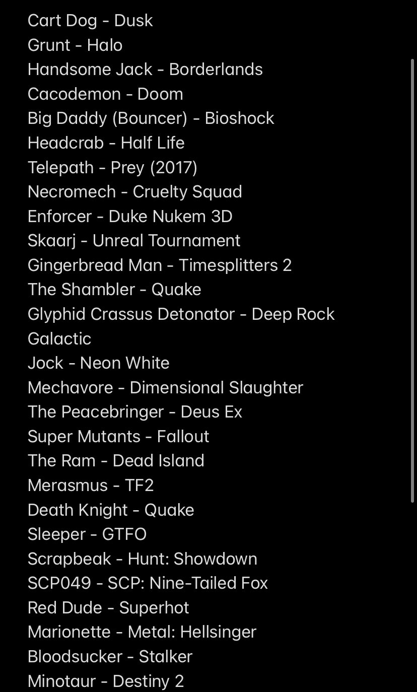 Daily FPS Enemies on Twitter: "🏆FPS Enemy of The Year Tournament - Round 5! 30 Enemies left! Ugh ...