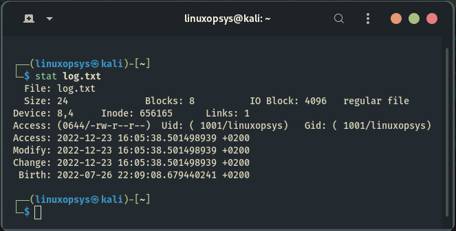 In Linux, most people use the ls command to check a file's creation ...