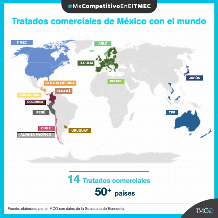 Mapa Del Tratado De Libre Comercio