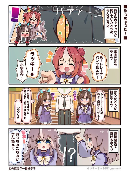 あなたのチャックが開いていたときのみんなの反応 インターネットパンダーレッサ さんのマンガ ツイコミ仮