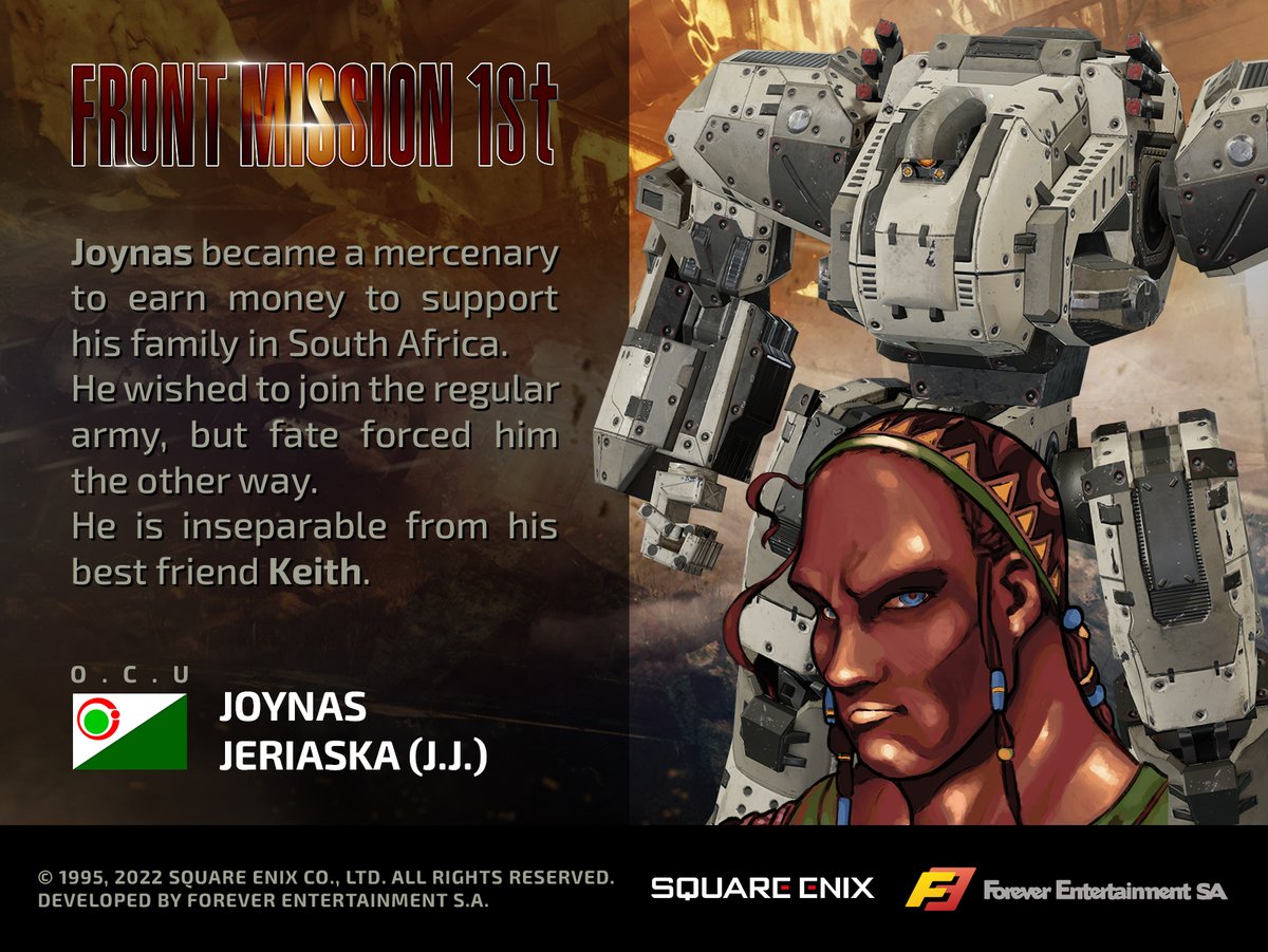 FRONT MISSION 1st: Remake on Twitter: "Character Sheet #5 Name: Joynas J.J. Jeriaska Nationality ...