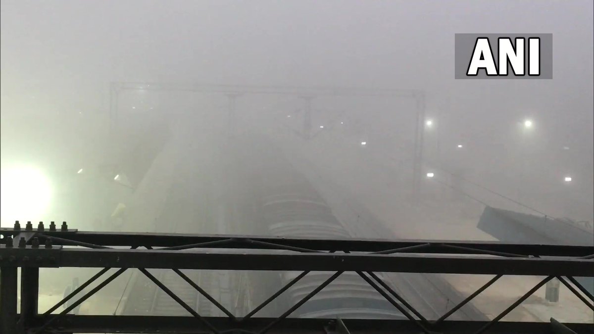 ANI UP/Uttarakhand on Twitter: "Uttar Pradesh | Dense fog and coldwave slow down life and delay ...