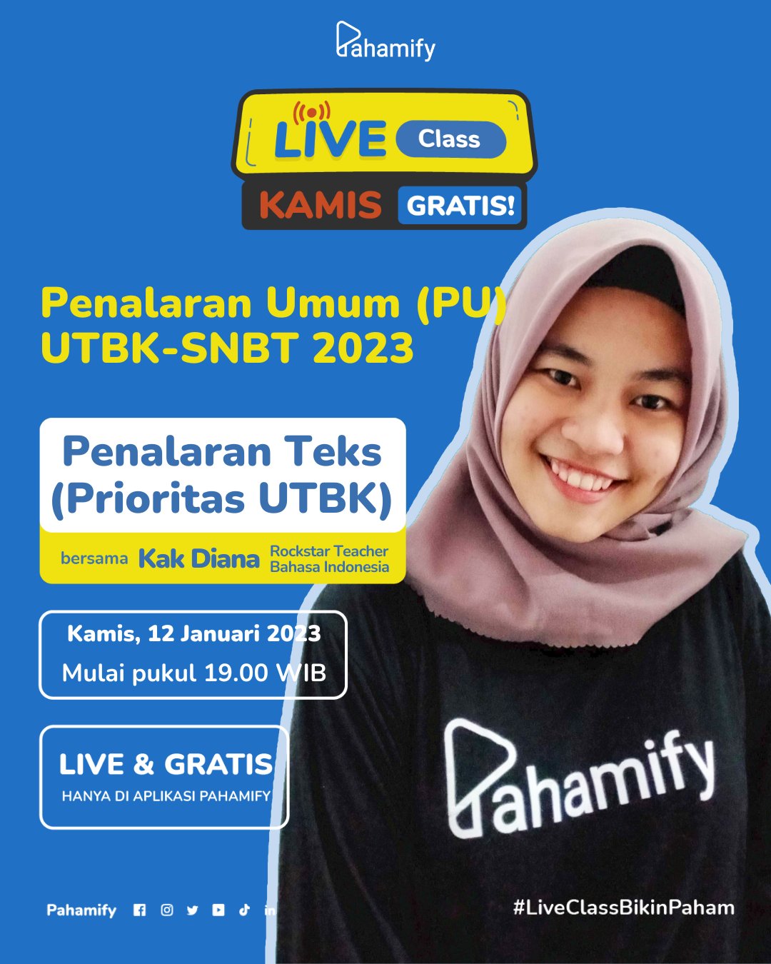 #TaklukkanUTBK bareng Pahamify on Twitter: "📌KELAS GRATIS PERSIAPAN UTBK 2023📌 Catet tanggalnya ...