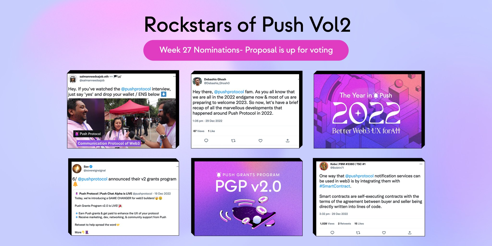 Push Dao On Twitter 2 Voting For Week 27 Is Open 👐 👉v0jel6zrdj This Weeks
